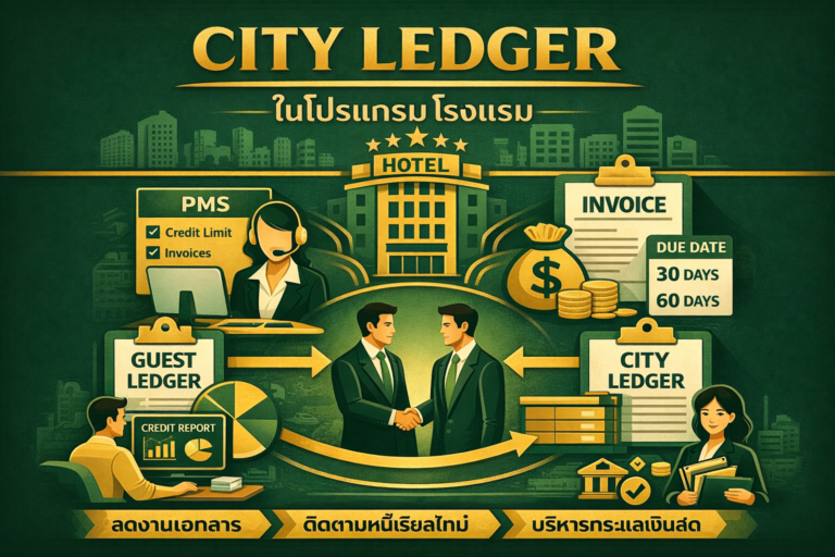 เปิดโรงแรมใหม่ต้องรู้จักกับ City Ledger ใน โปรแกรม PMS - Roomyy